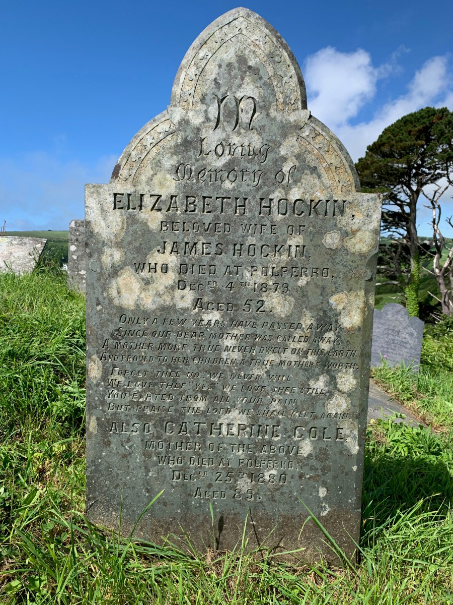 Elizabeth Hockin 1827-1879 – Talland Church Headstones