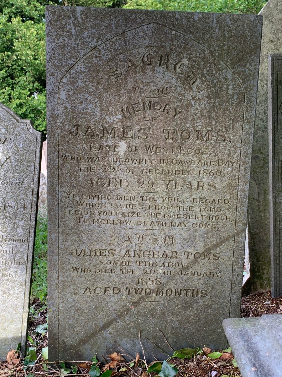James Angear Toms 1857-1858 – Talland Church Headstones
