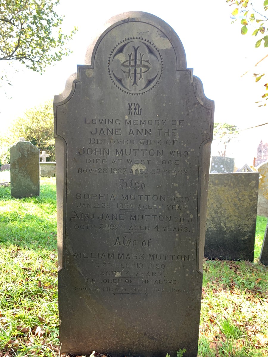 William Mark Mutton 1876-1880 – Talland Church Headstones